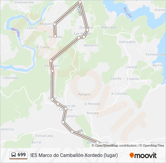 Línea 699: horarios, paradas y mapas - Xordedo (Lugar) (Actualizado)