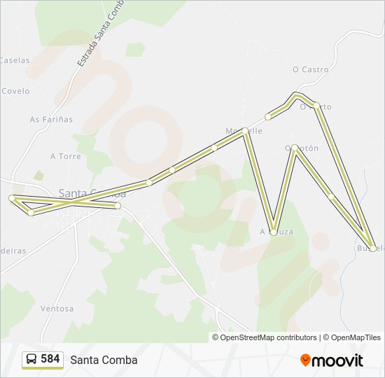Línea 584: horarios, paradas y mapas - Santa Comba (Actualizado)