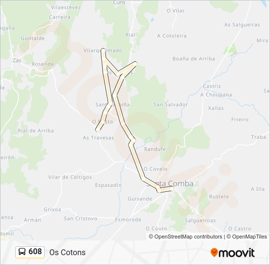608 Route: Schedules, Stops & Maps - Os Cotons (Updated)