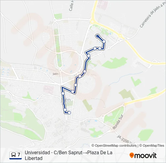 7 Route: Schedules, Stops & Maps - Universidad - C/Ben Saprut‎→Plaza De ...
