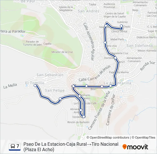 7 Route: Schedules, Stops & Maps - Pseo De La Estacion-Caja Rural‎→Tiro ...
