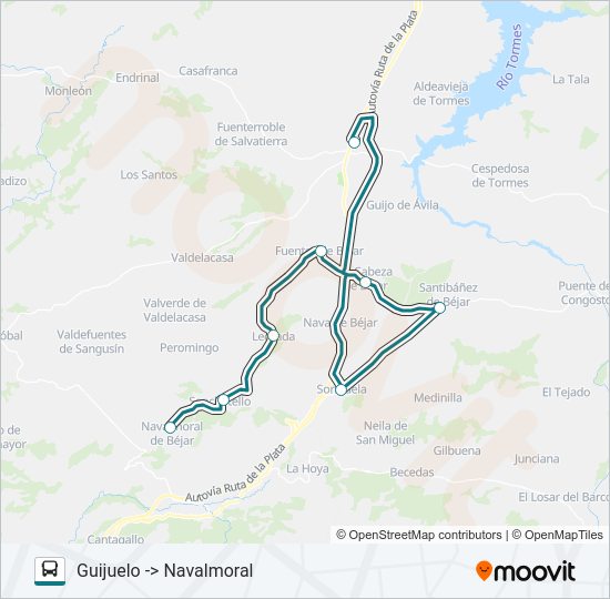 Línea vacl026: horarios, paradas y mapas - Guijuelo -> Navalmoral ...
