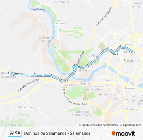 Línea 9A: horarios, paradas y mapas - Doñinos (Actualizado)