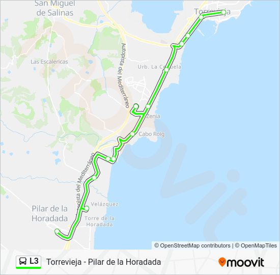 L3 Route: Schedules, Stops & Maps - Pilar de La Horadada (Updated)