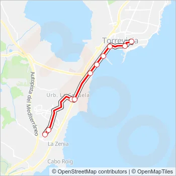 Línea TORREVIEJA CC LA ZENIA BOULEVARD: horarios, paradas y mapas - Torrevieja (Actualizado)