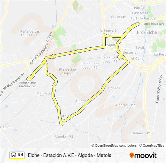Línea R4: horarios, paradas y mapas - Renfe-Carrús - Est. AVE (Actualizado)