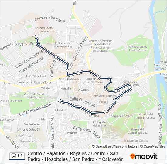 l1 Route: Schedules, Stops & Maps - Calle Santa Bárbara / Residencia‎→ ...