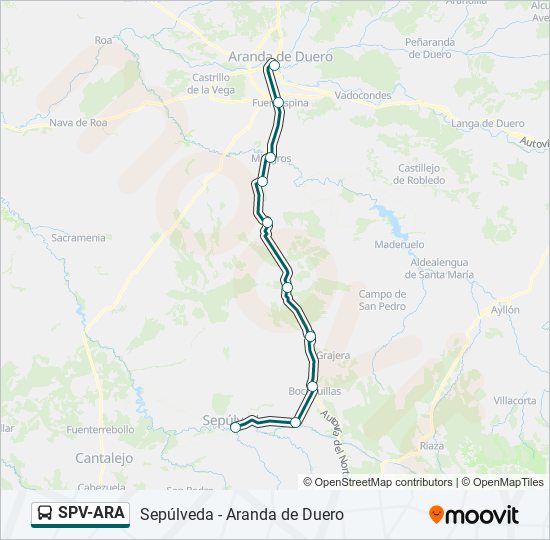 Línea spvara: horarios, paradas y mapas - Sepúlveda (Actualizado)