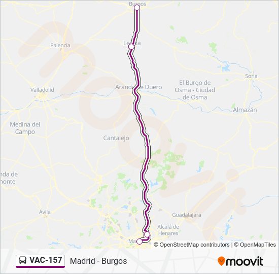vac157 Route: Schedules, Stops & Maps - Burgos - Madrid (Updated)