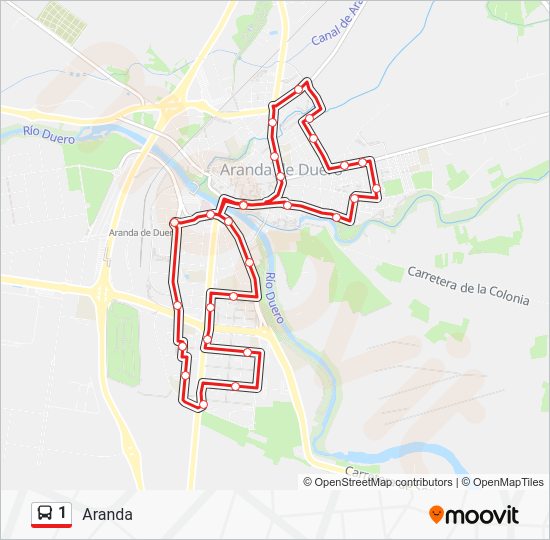 Línea 1: horarios, paradas y mapas - Aranda(Salida de Plaza ...