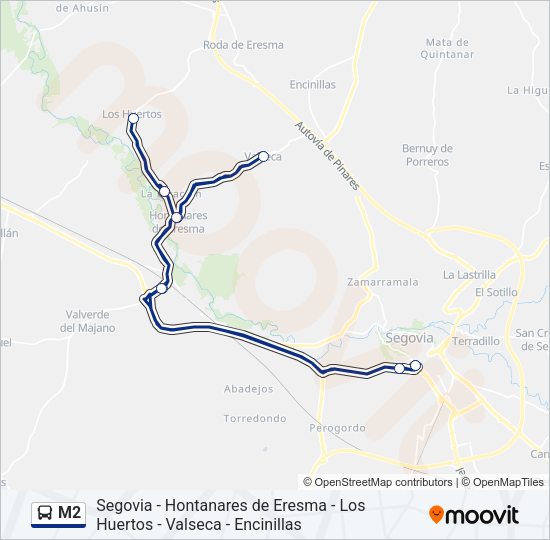 m2 Route: Schedules, Stops & Maps - Segovia - Hontanares - Valseca ...