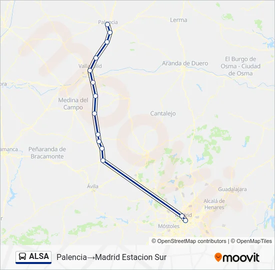Línea ALSA: horarios, paradas y mapas - Palencia‎→Madrid Estacion Sur ...
