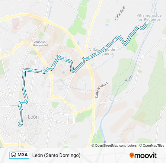 M3A Route: Schedules, Stops & Maps - León (Santo Domingo) (Updated)