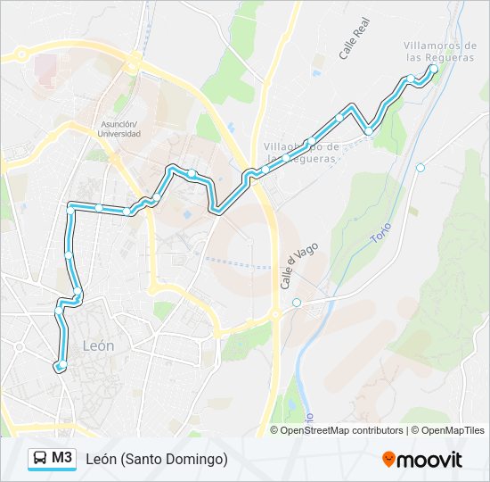 m3 Route: Schedules, Stops & Maps - León (Santo Domingo) (Updated)