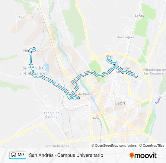 M7 Route: Schedules, Stops & Maps - San Andrés del Rabanedo (Updated)