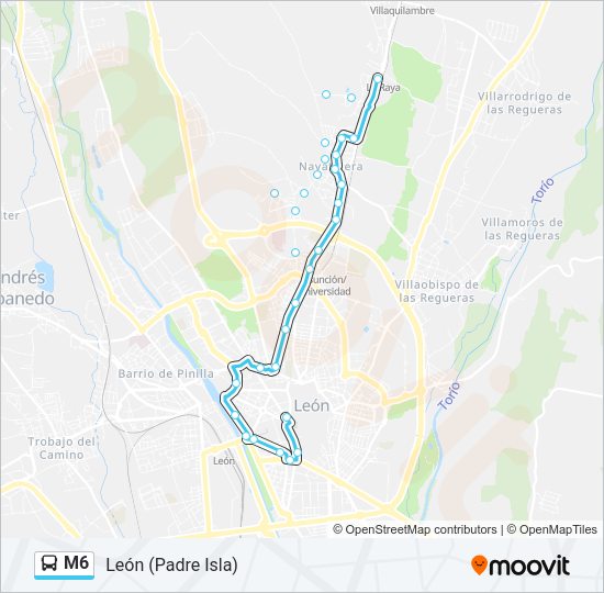 m6 Route: Schedules, Stops & Maps - León (Padre Isla) (Updated)
