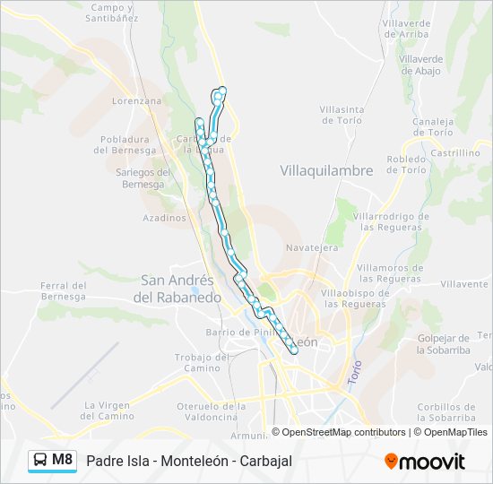 Línea M8: horarios, paradas y mapas - Carbajal - Monteleón (Actualizado)