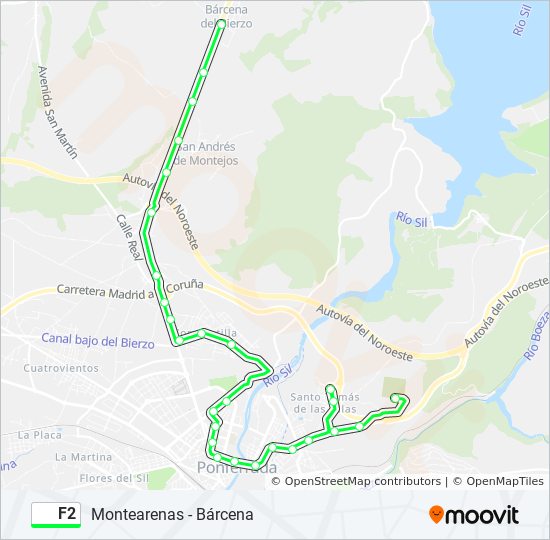 f2 Route: Schedules, Stops & Maps - Montearenas - Bárcena (Updated)