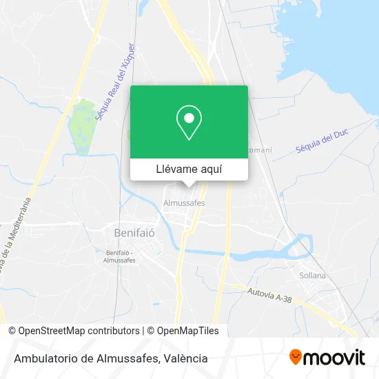 ¿Cómo llegar a Ambulatorio de Almussafes en autobús, tren o Metrovalencia?