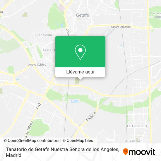¿Cómo llegar a Tanatorio de Getafe Nuestra Señora de los Ángeles en autobús, metro o tren?