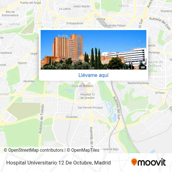 ¿Cómo llegar a Hospital Universitario 12 De Octubre en Área ...