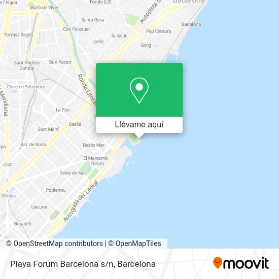 ¿Cómo llegar a Playa Forum Barcelona s/n en Barcelona en autobús, metro ...