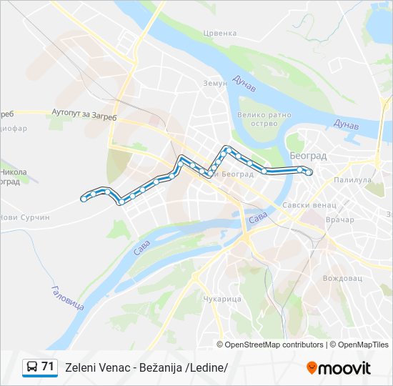 71 Route: Schedules, Stops & Maps - Zeleni Venac (Updated)