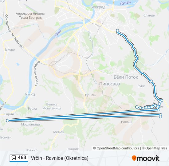 463 Route: Schedules, Stops & Maps - Vrčin - Ravnice (Okretnica) (Updated)