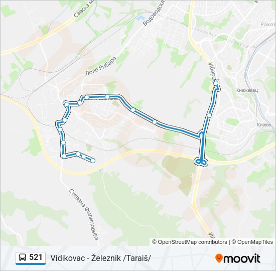 521 Route: Schedules, Stops & Maps - Vidikovac * (Updated)