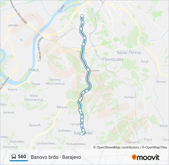 560 Route: Schedules, Stops & Maps - Barajevo As (Updated)