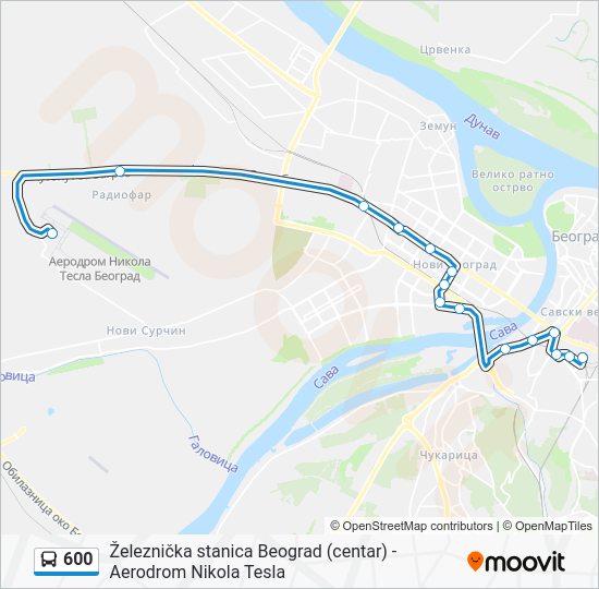 600 Route: Schedules, Stops & Maps - Gučevska (Updated)