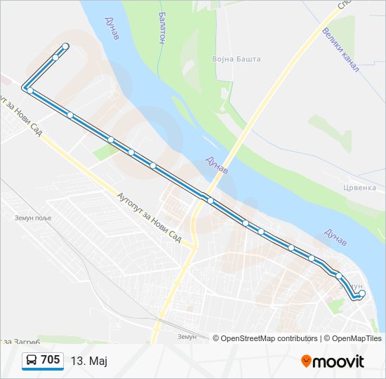 705 Route: Schedules, Stops & Maps - 13. Maj (Updated)