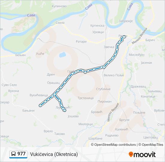 977 Route: Schedules, Stops & Maps - Vukićevica (Okretnica) (Updated)