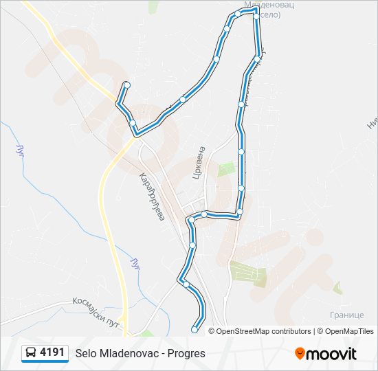 4191 Trasa: Redovi vožnje, stajališta i mape - Razvitak (Ažurirano)