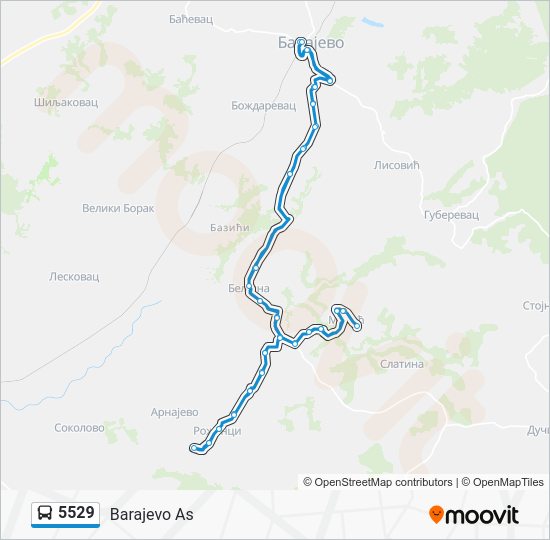 5529 Route: Schedules, Stops & Maps - Barajevo As (Updated)