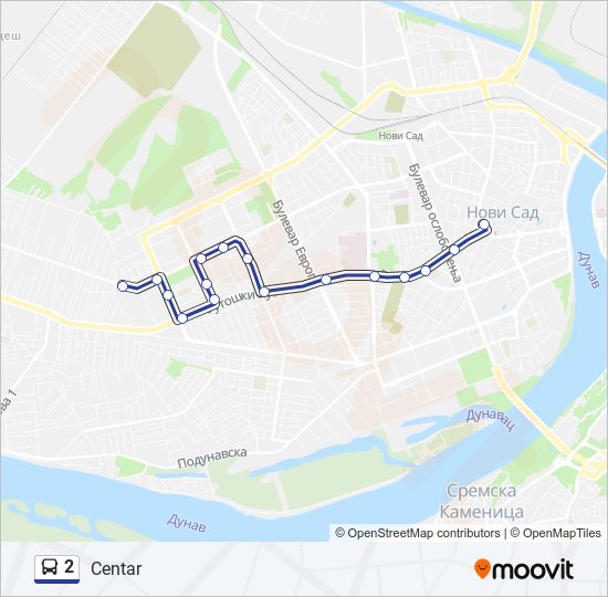 2 Route: Schedules, Stops & Maps - Centar (Updated)