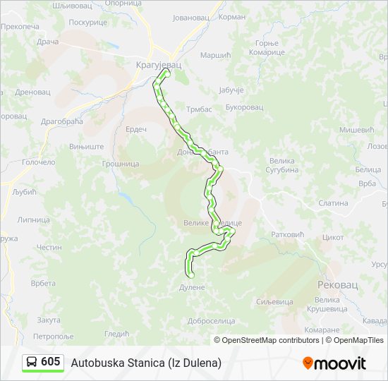 605 Route: Schedules, Stops & Maps - Autobuska Stanica (Iz Dulena ...