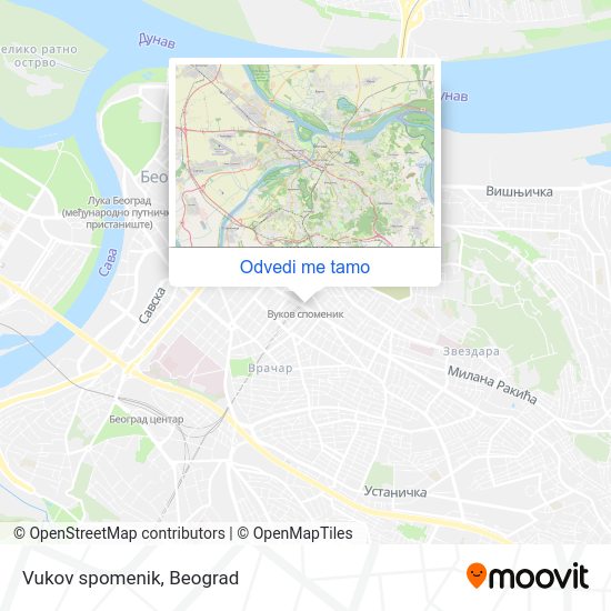 Kako doći do Vukov spomenik u Zvezdara pomoću autobus, voz ili tramvaj?