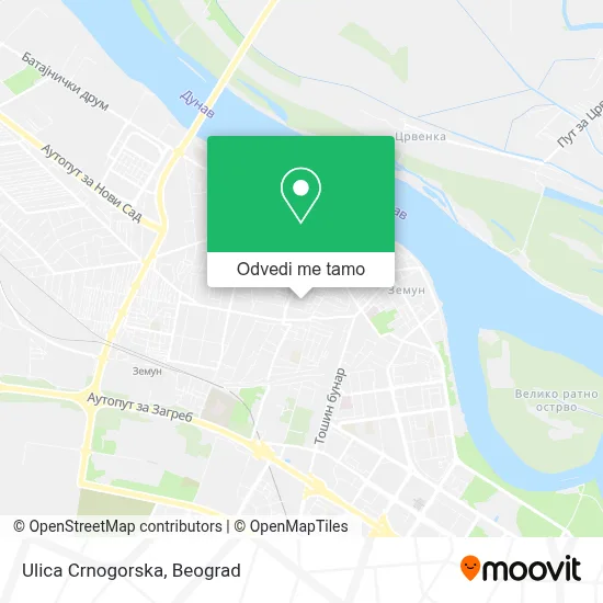 Kako doći do Ulica Crnogorska u Zemun pomoću autobus ili voz?