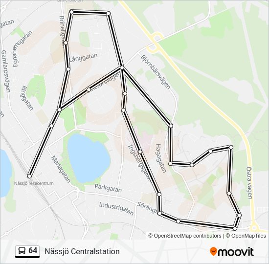 64 Route: Schedules, Stops & Maps - Nässjö Centralstation (Updated)