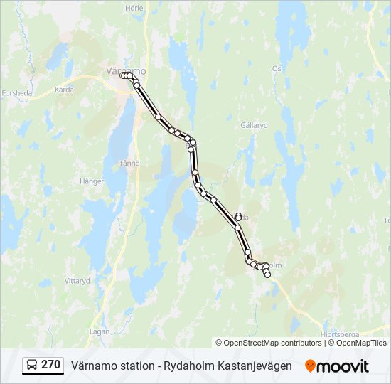 270 Route: Schedules, Stops & Maps - Rydaholm Kastanjevägen (Updated)