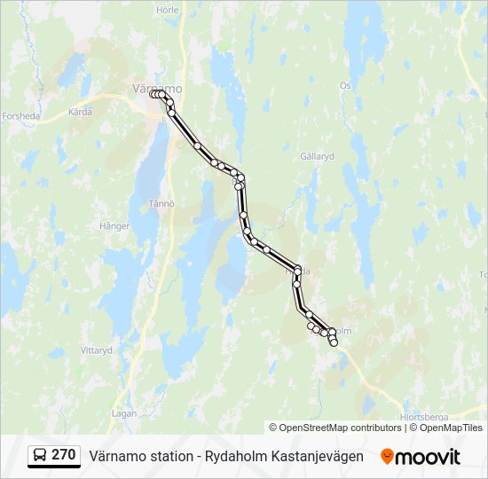 270 Route: Schedules, Stops & Maps - Rydaholm Kastanjevägen (Updated)