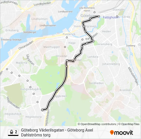 2 Route: Schedules, Stops & Maps - Göteborg Marklandsgatan (Updated)