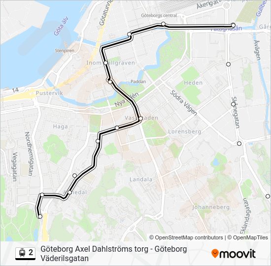 2 Route: Schedules, Stops & Maps - Göteborg Ullevi Norra (Updated)