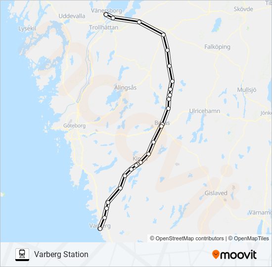 vänersborg centralstation varberg station Route: Schedules, Stops ...
