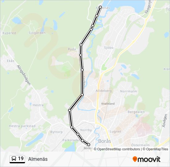 19 Route: Schedules, Stops & Maps - Almenäs (Updated)
