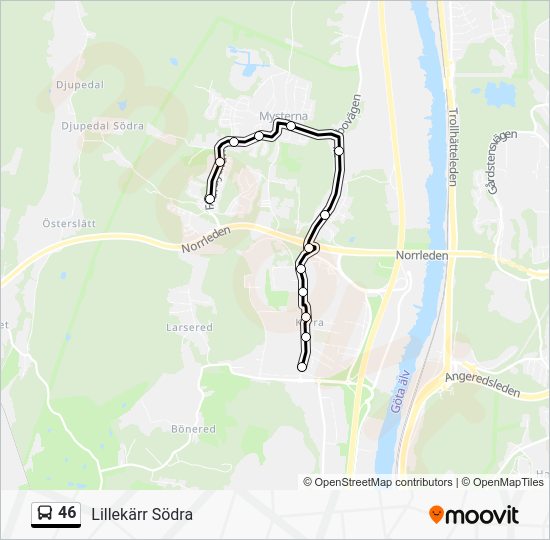 46 Route: Schedules, Stops & Maps - Lillekärr Södra (Updated)