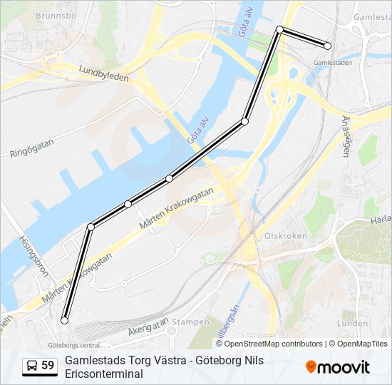59 Route: Schedules, Stops & Maps - Göteborg Nils Ericsonterminal (Updated)