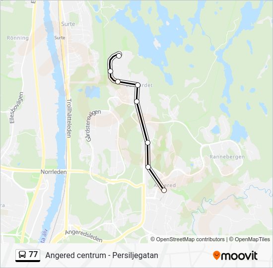 77 Route: Schedules, Stops & Maps - Angered Centrum (Updated)