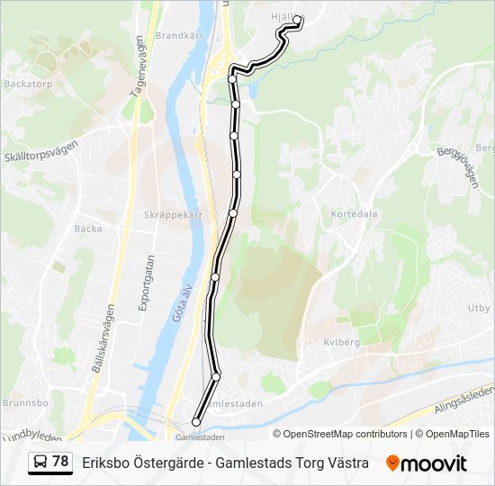 78 Route: Schedules, Stops & Maps - Hjällbo (Updated)